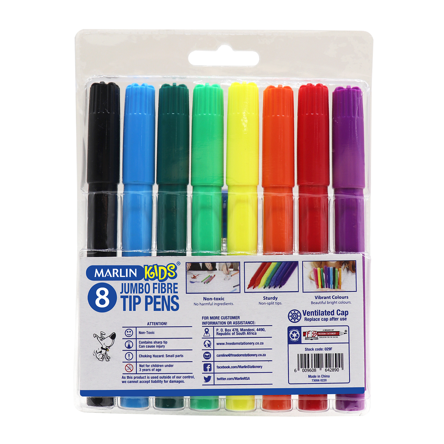 Marlin Kids Jumbo Koki Pens (8 Pens per Pack, 12 Packs) – Kidi-Q - Learn, Play & Create